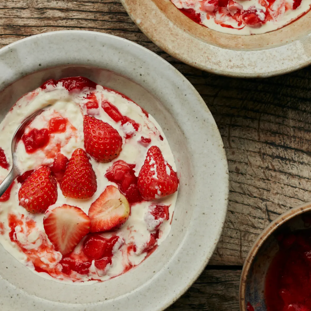 Strawberries and cream rice pudding | High Life North | Look Good, Feel ...